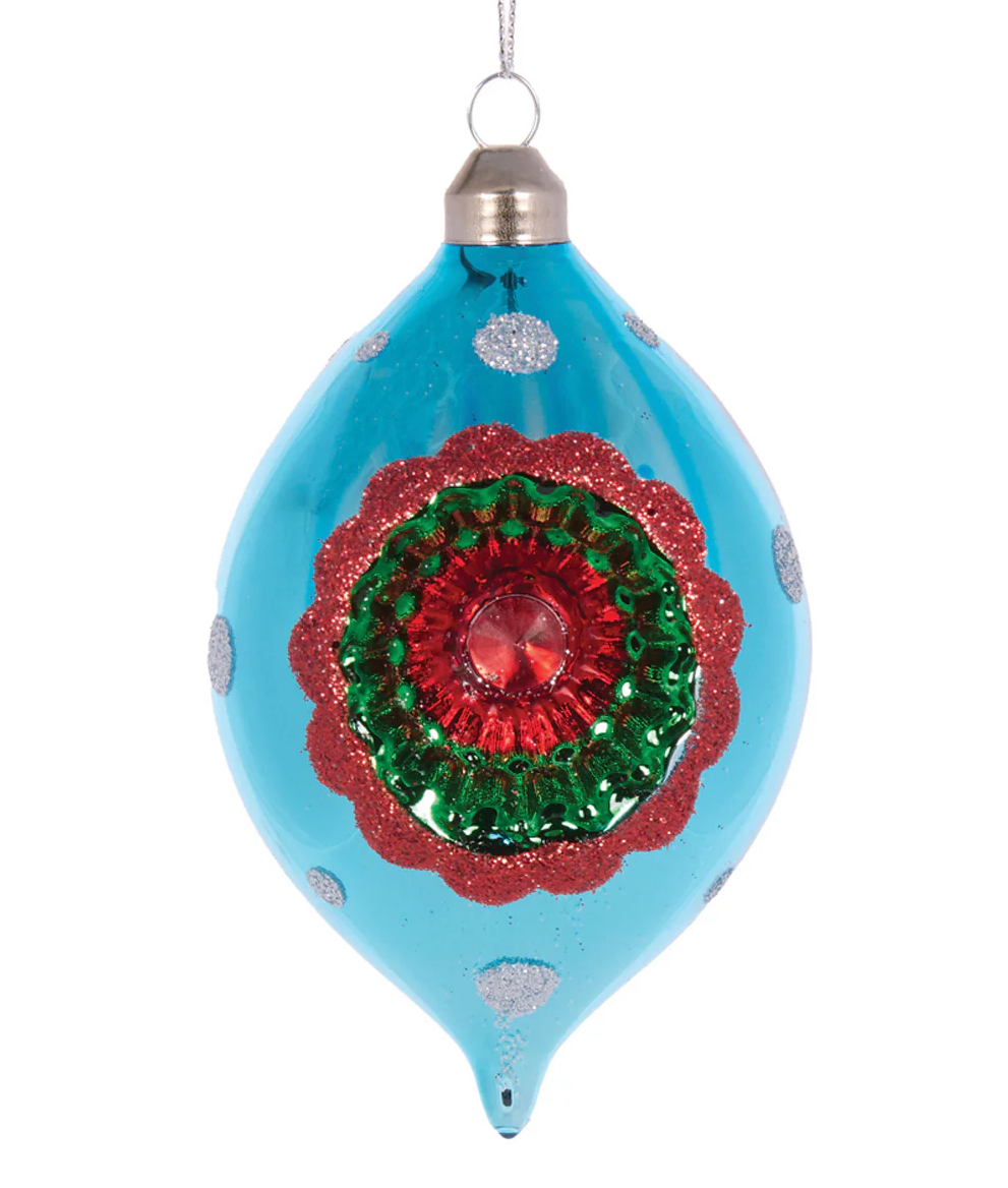 Retro Glass Blue Vintage Bauble – Palm Avenue Homewares
